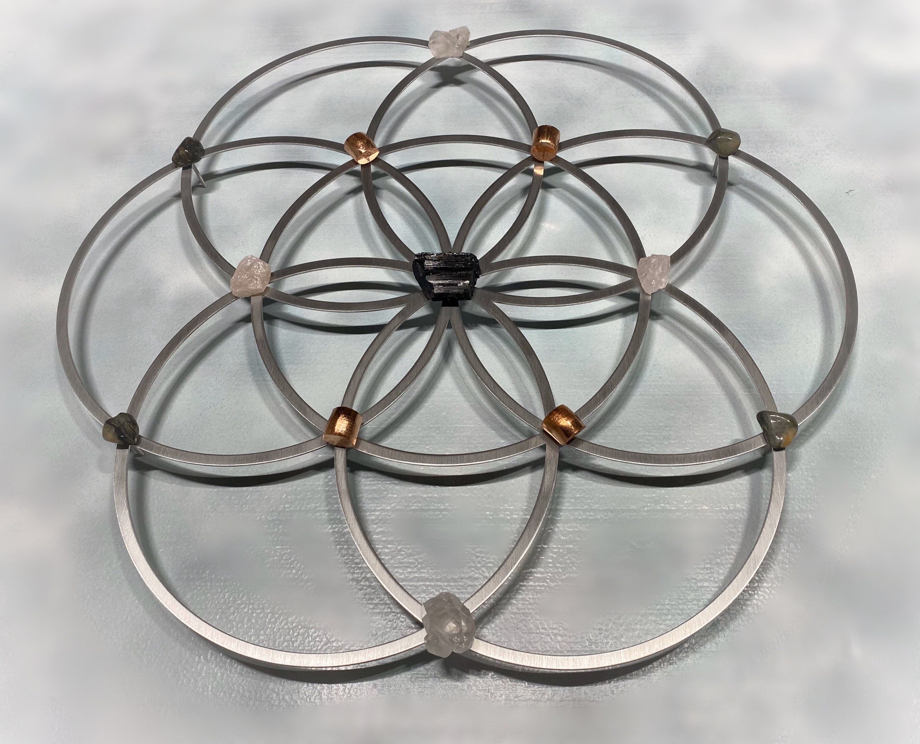 Seed of Life Sacred Geometry Grounding Crystal Grid Metal | Etsy