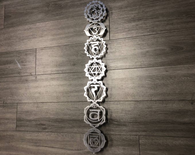 Chakra Symbols Metal Wall Art Aluminum Art Silver Chakras - Etsy