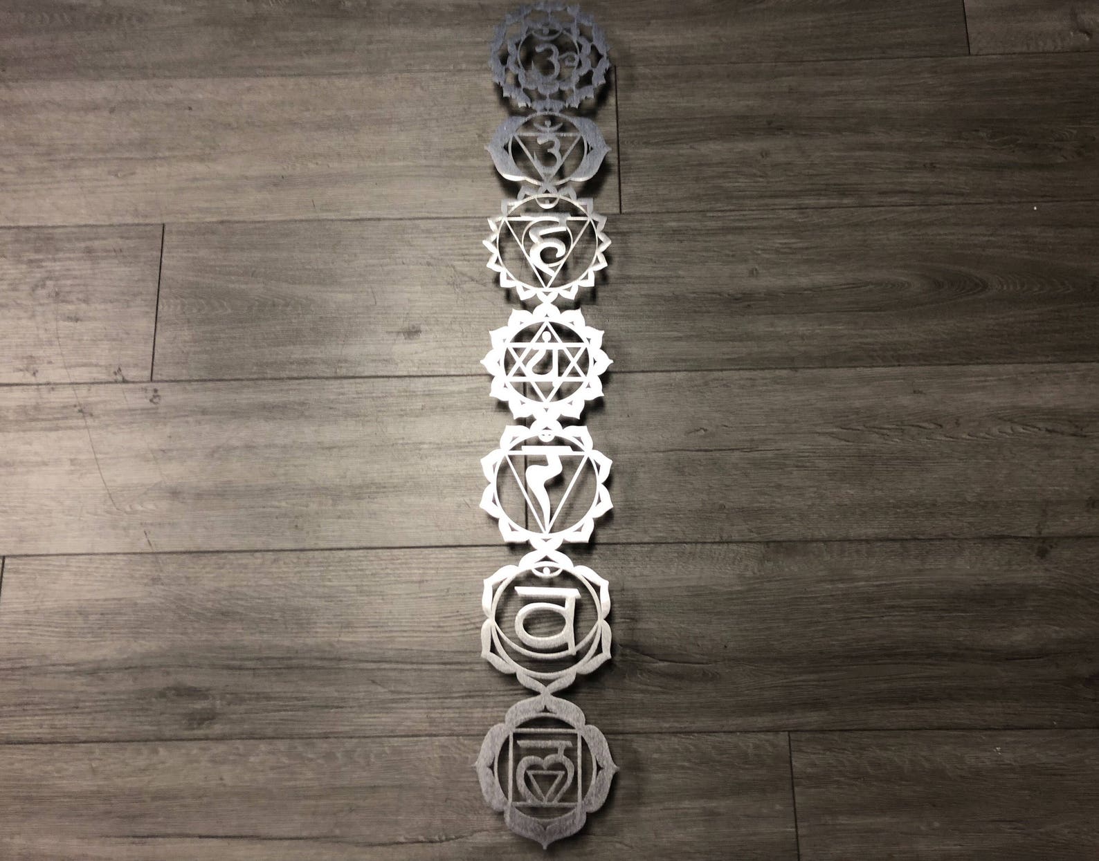 Chakra Symbols Metal Wall Art Aluminum Art Silver Chakras - Etsy