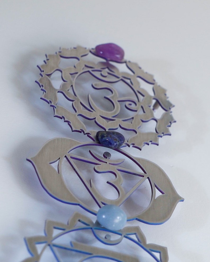 Chakra Symbols Metal Wall Art Aluminum Art Silver Chakras | Etsy