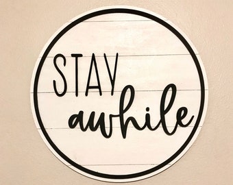 Stay Awhile Porch Sign - Etsy