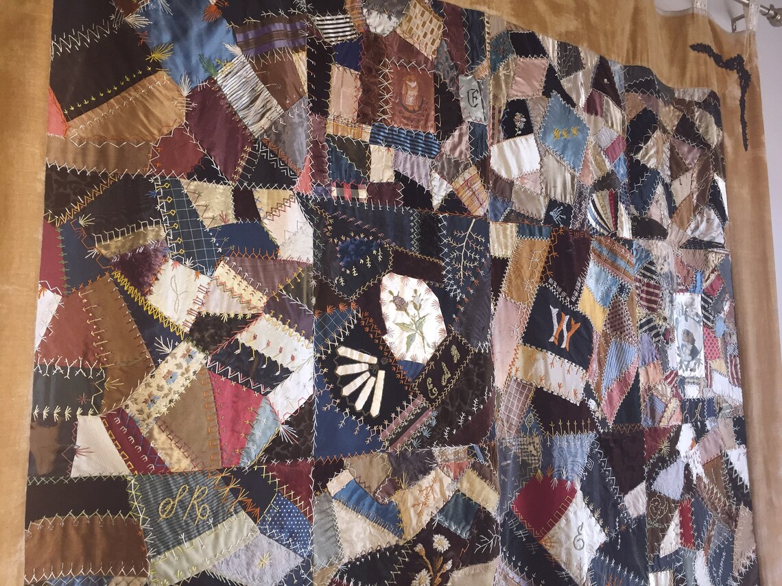 Antique Victorian Crazy Quilt - Etsy