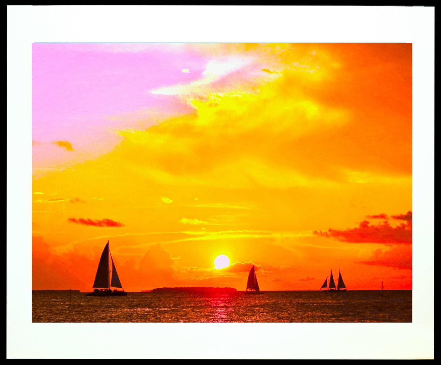 Sunset Silhouettes Key West Colorful 11x14 Matted | Etsy
