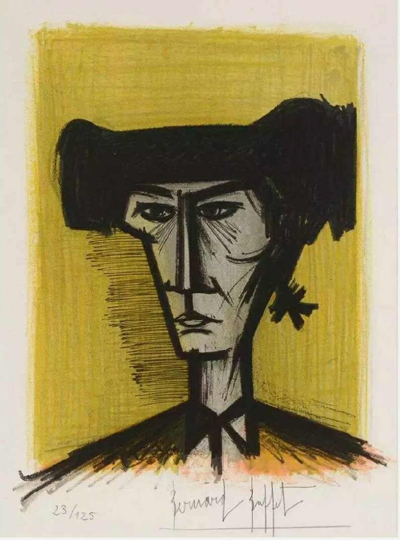 Bernard Buffet C.1968 Toreador Torero Bullfighter Hand Signed Original ...
