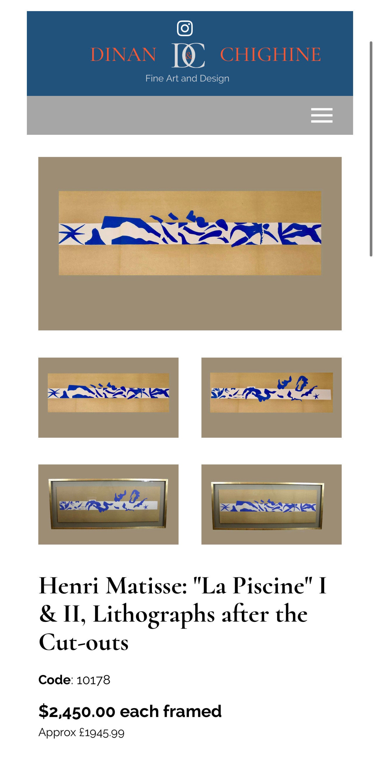 Henri Matisse C1958 La Piscine II Swimming Pool Original Large ...