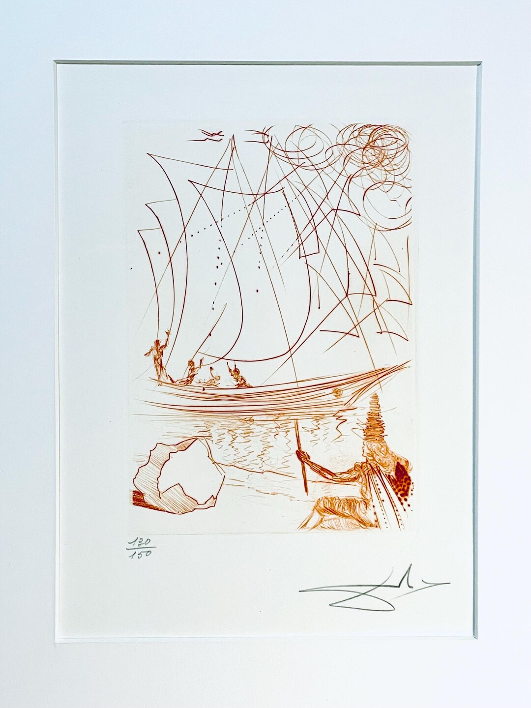Salvador Dali C1968 the Tempest Original Hand Signed Etching Surreal ...