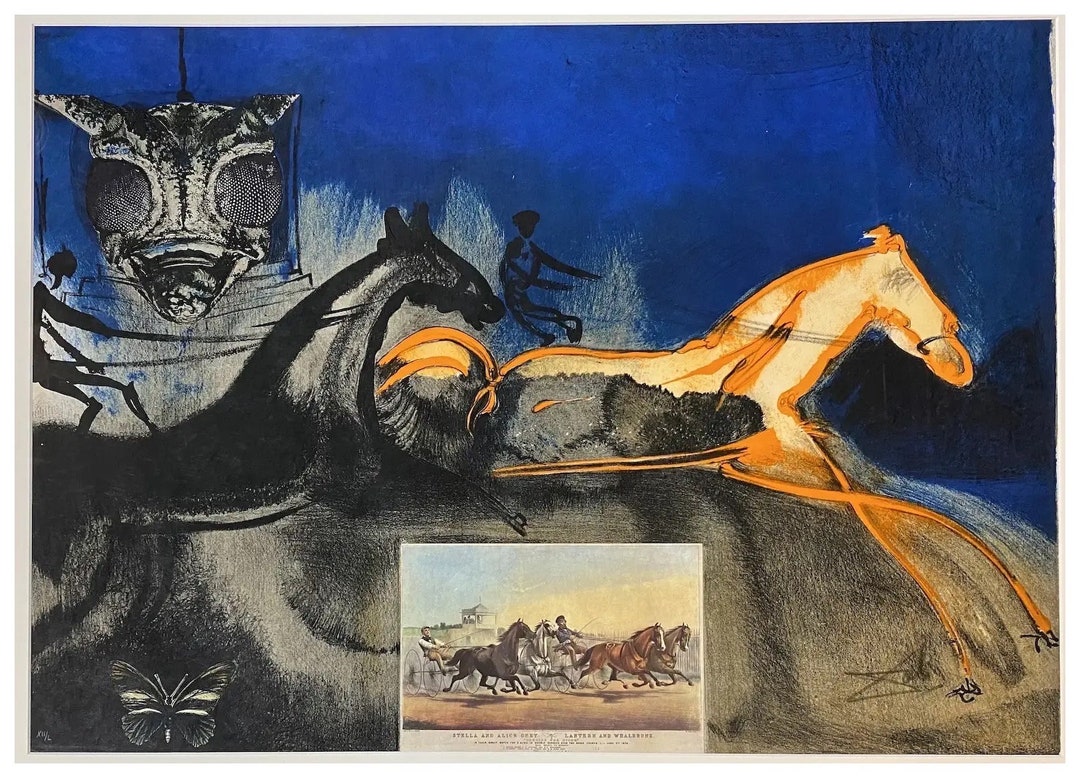 Salvador Dali C.1971 American Trotting Horses II Original Hand Signed ...