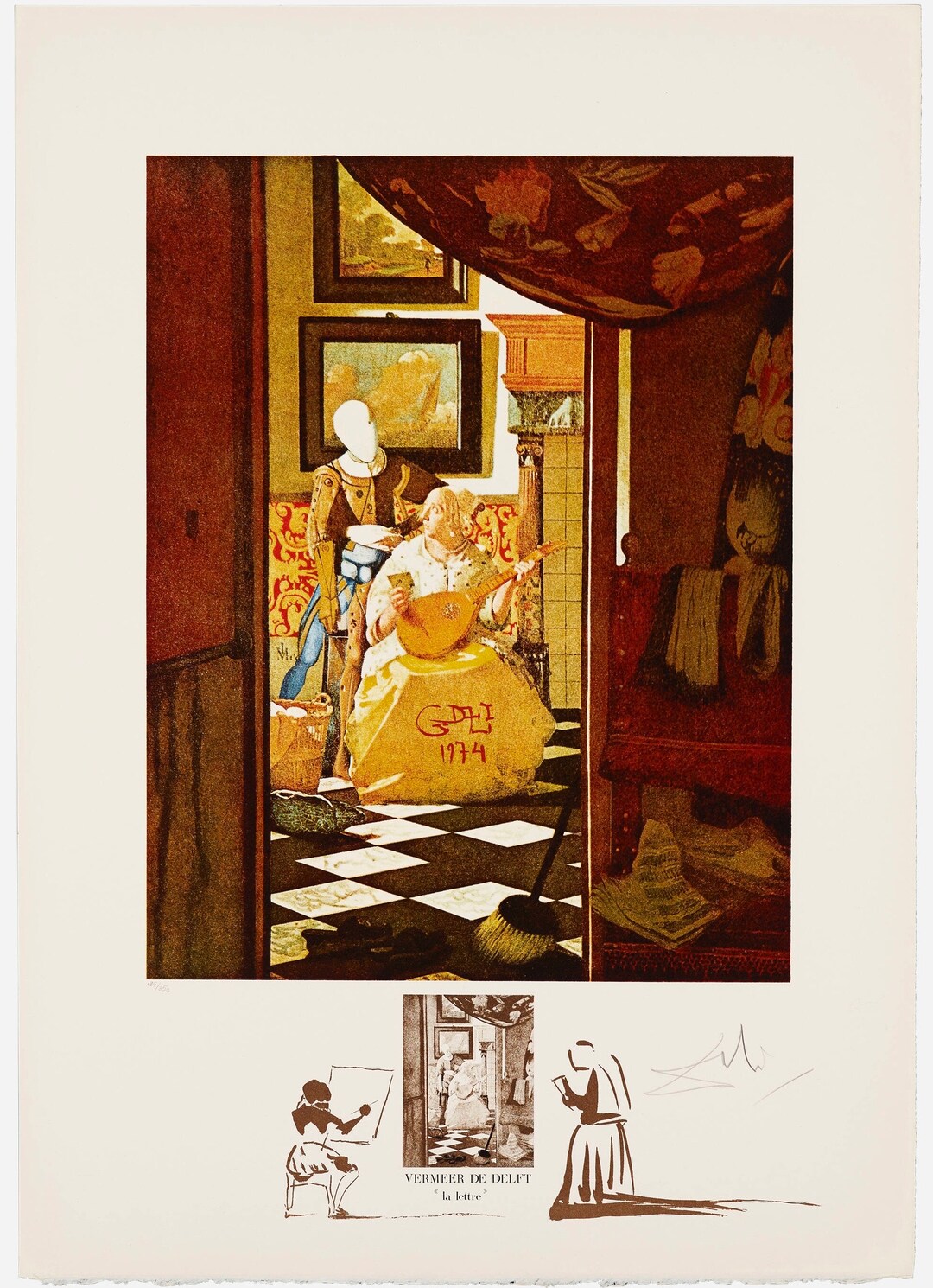 Salvador Dali 1974 Jan Vermeer La Lettre Damour Original Hand - Etsy