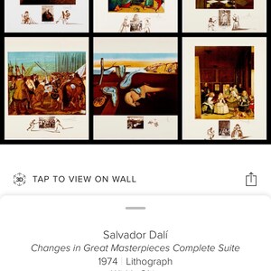 Salvador Dali 1974 Diego Velázquez Les Menines Original Hand Signed ...