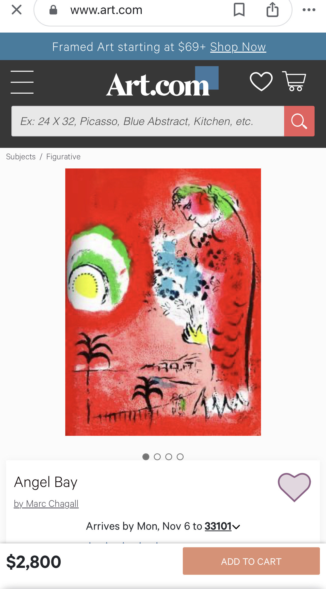 Marc Chagall C.1960 Bay of Angels Original Color Lithograph - Etsy