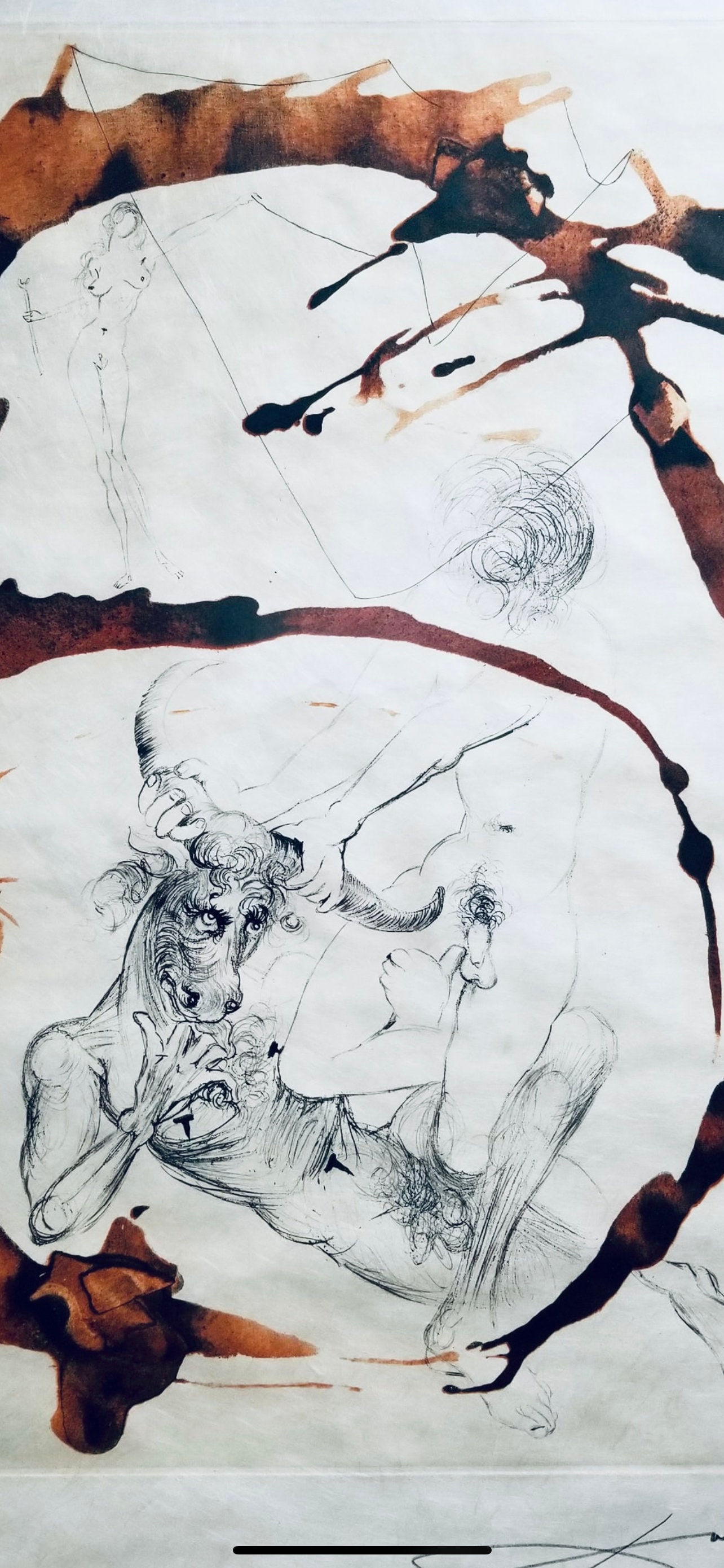 Salvador Dali C1965 Theseus and the Minotaur Original Hand - Etsy