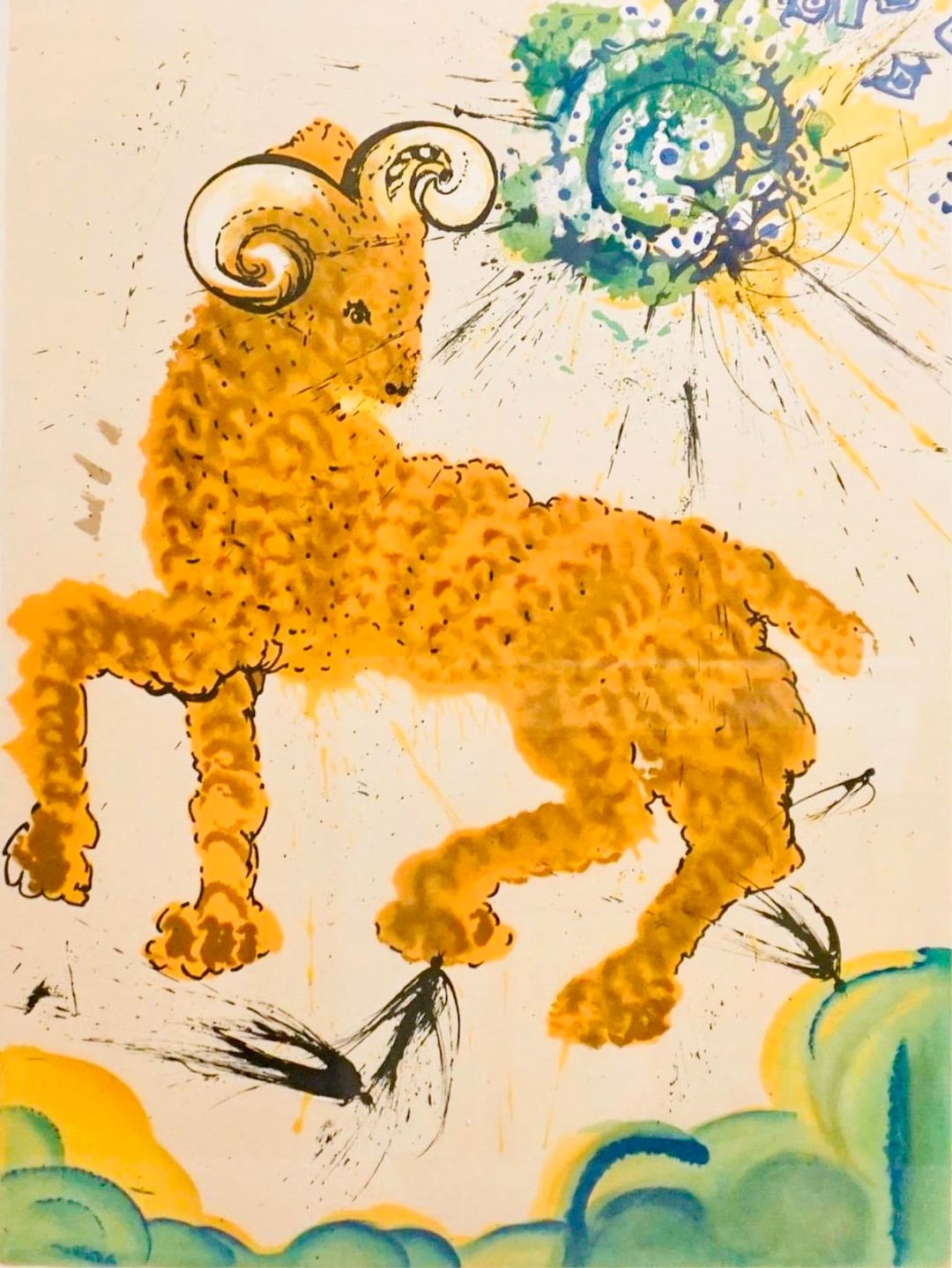 Salvador Dali C.1967 Aries Zodiac Sign Original Hand Signed Lithograph ...