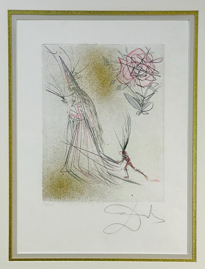 Salvador Dali C.1968 Magician Rose Specter Original Hand Signed Etching ...