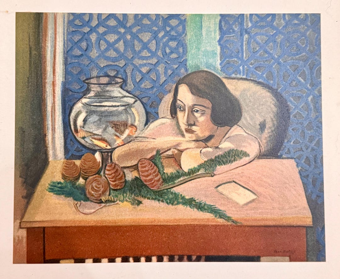 Henri Matisse C.1954 Woman Fishbowl Goldfish Aquarium Model Portrait ...