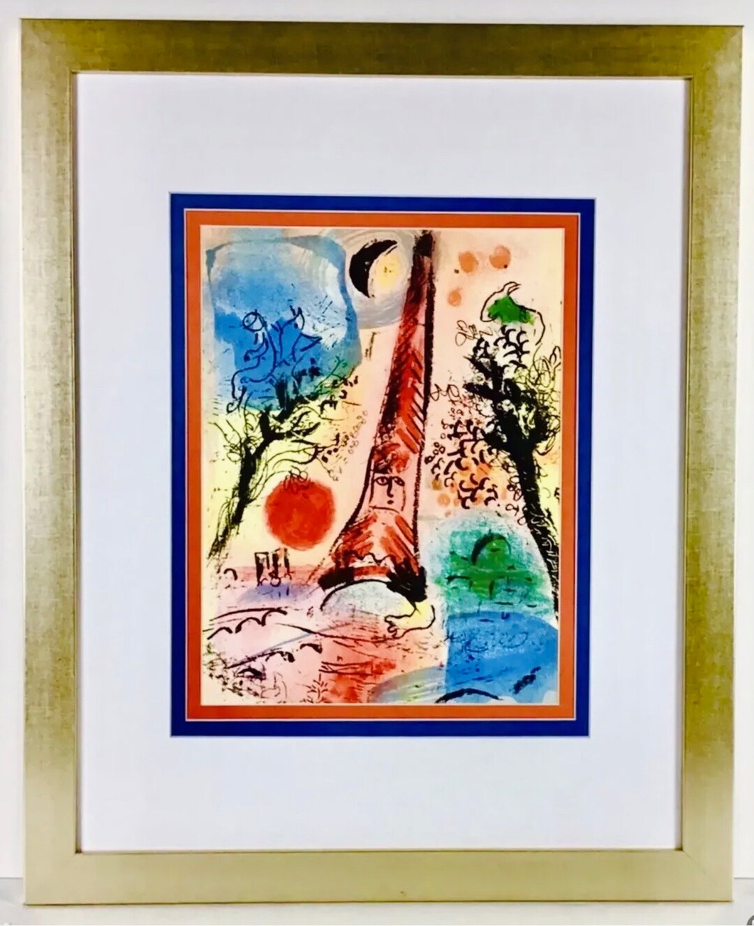 Marc Chagall C.1960 Vision of Paris Original Color Lithograph COA ...