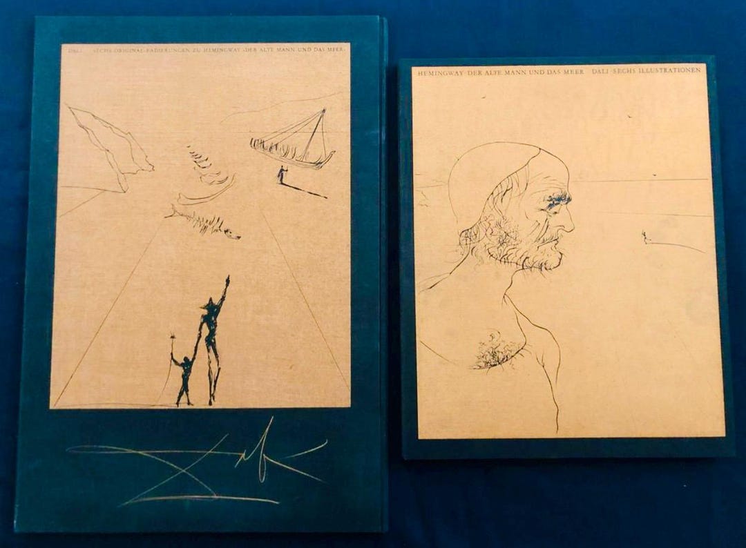 Salvador Dali 1974 Old Man and the Sea Original Hand Signed Etching Key ...