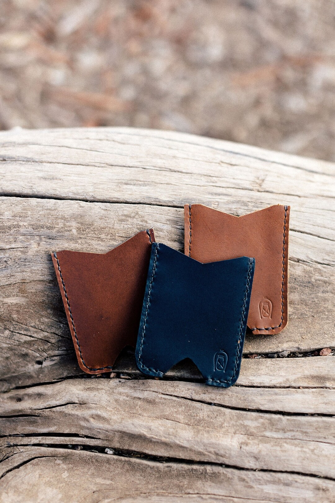 Handmade Minimalist 'slim Push Card Sleeve' Wallet, Vegtan, Hand ...