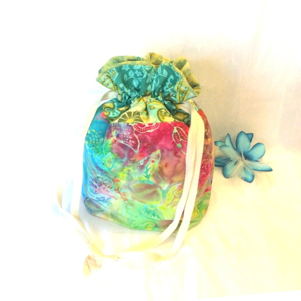 Drawstring Bag Country Chic Bag - Etsy