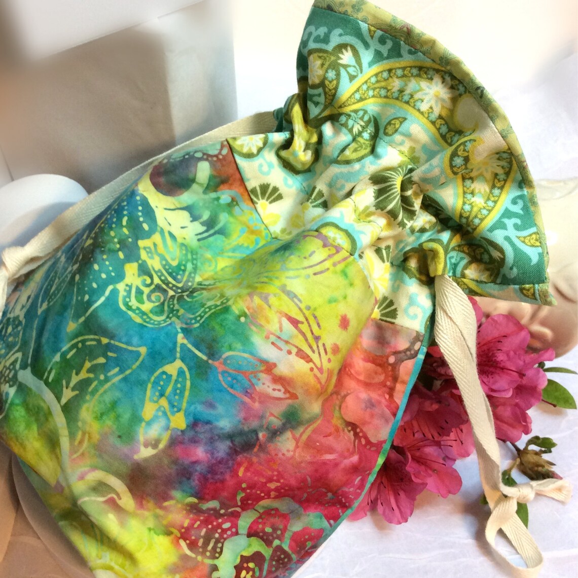 Drawstring Bag Country Chic Bag - Etsy