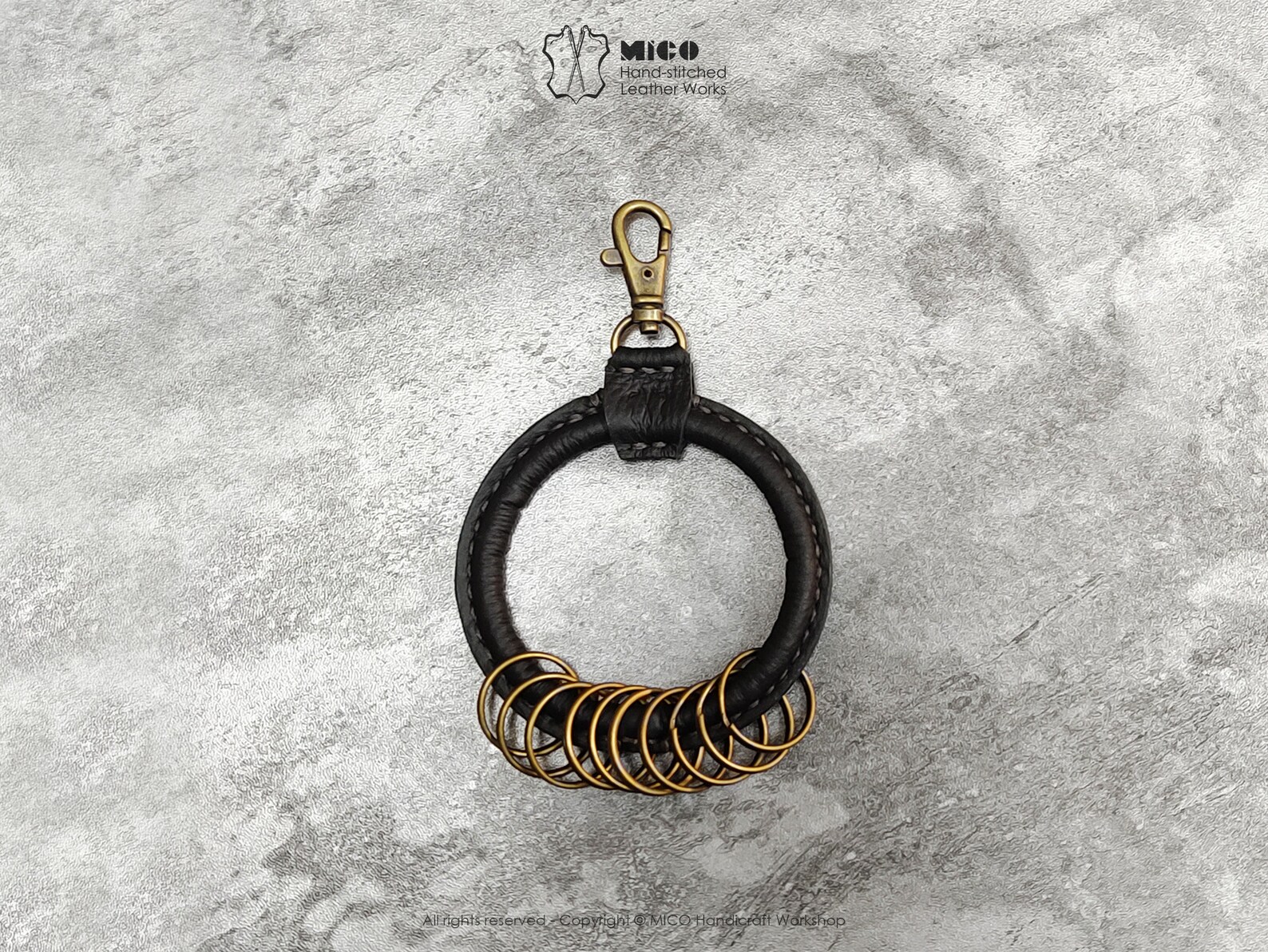 Big Circle Leather Key Ring Holder - Etsy