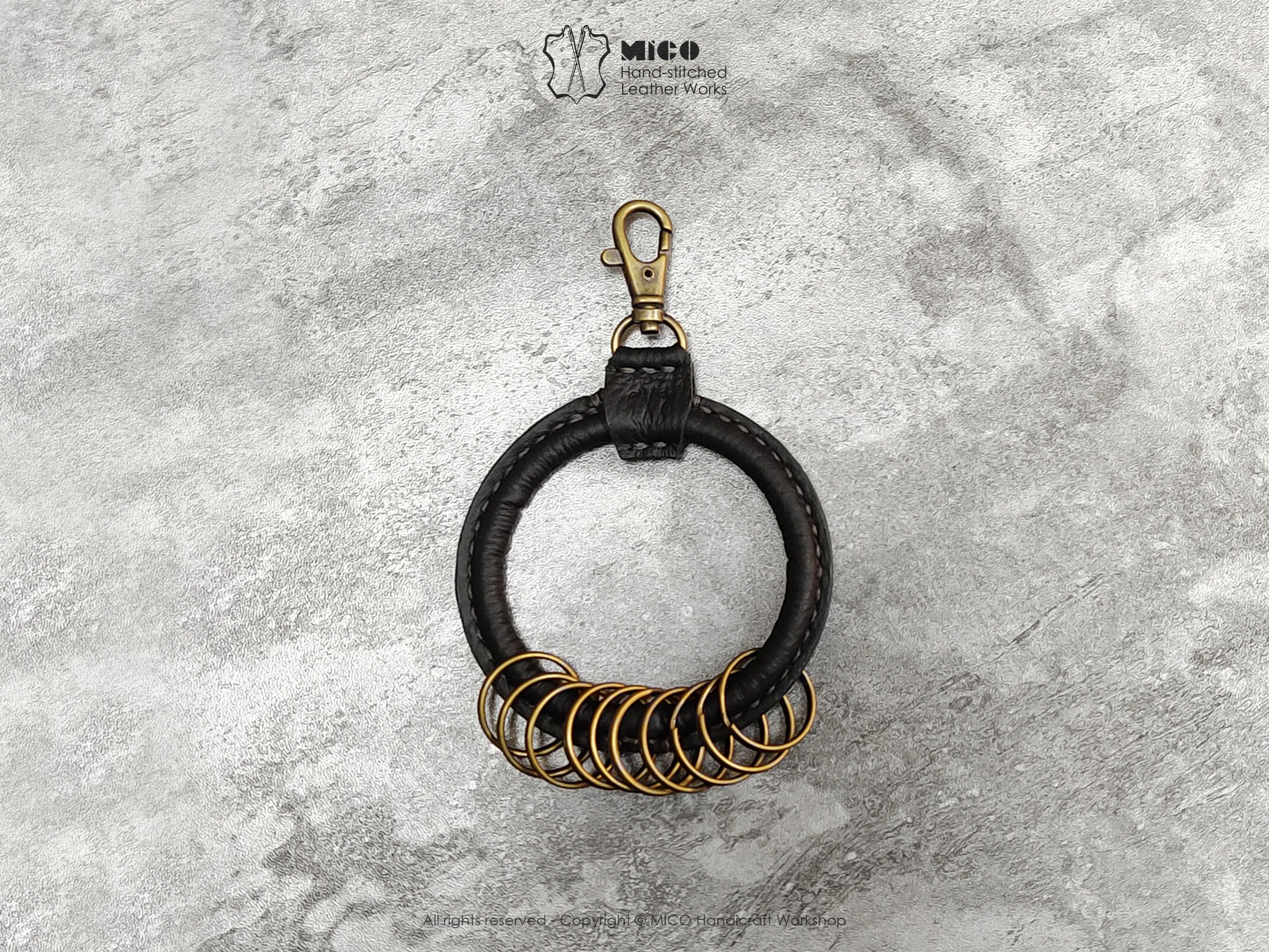 Big Circle Leather Key Ring Holder - Etsy