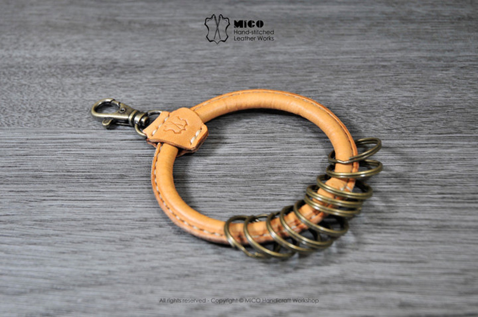 Big Circle Leather Key Ring Holder - Etsy