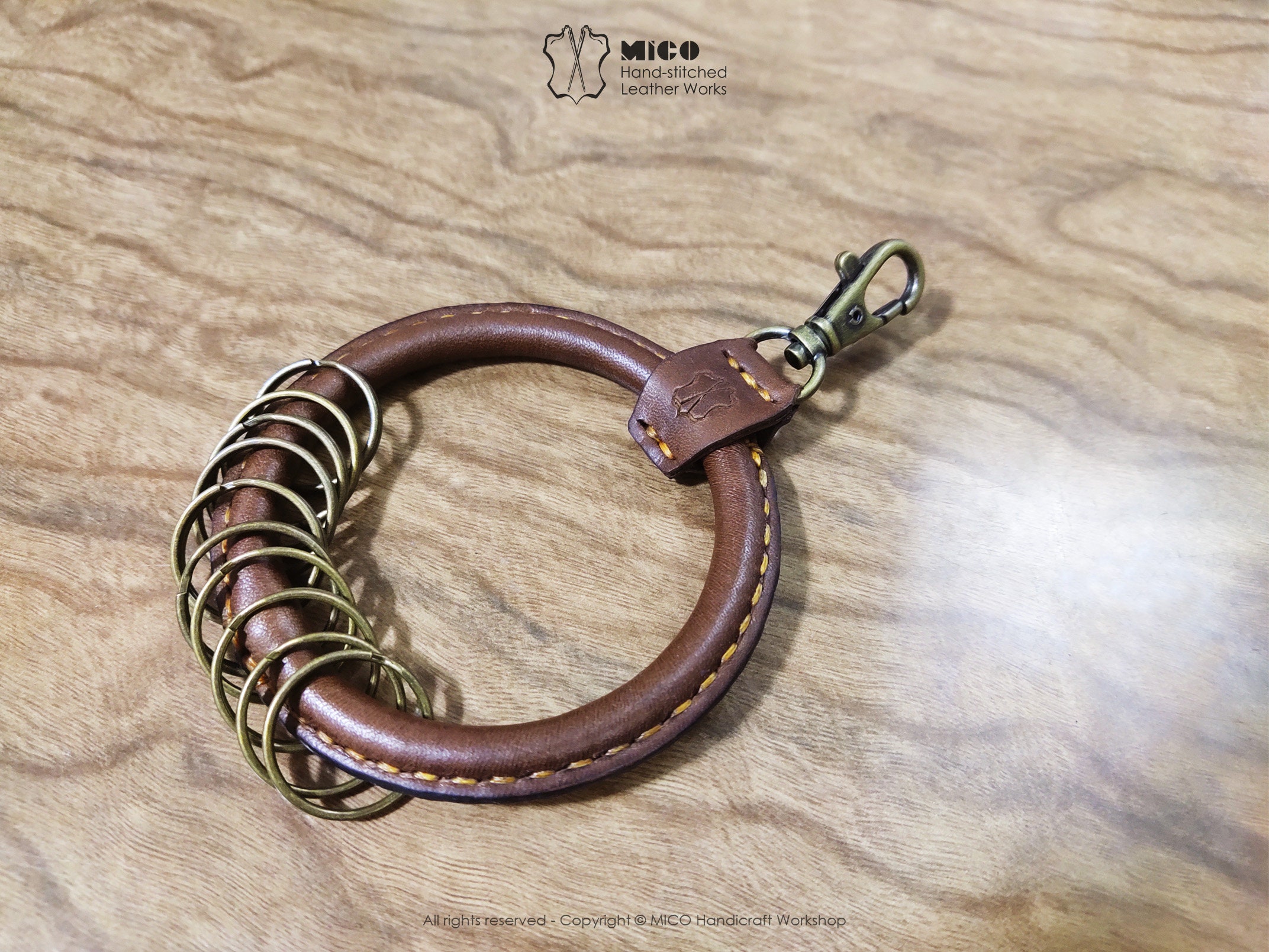 Big Circle Leather Key Ring Holder - Etsy