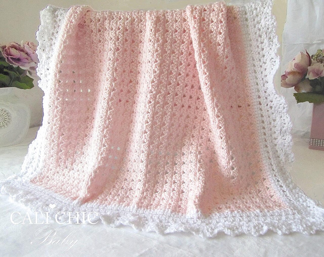 Crochet Angel Baby Blanket Pattern: Lacy Edging (PDF Download, 31x31 ...