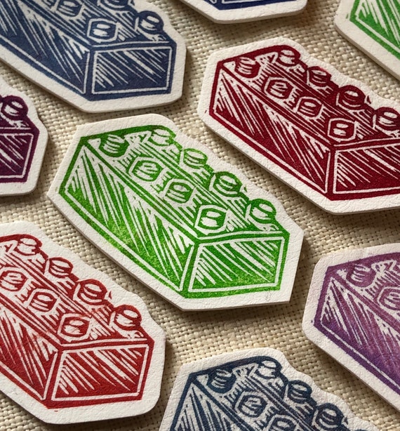 Interlocking Building Brick Handmade Badge | Etsy