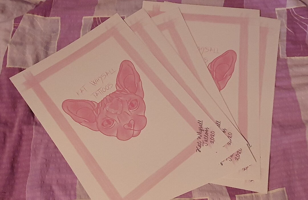 Cat Lady Print Tattoo Print Sphynx Cat Kat Whysall Tattoos - Etsy