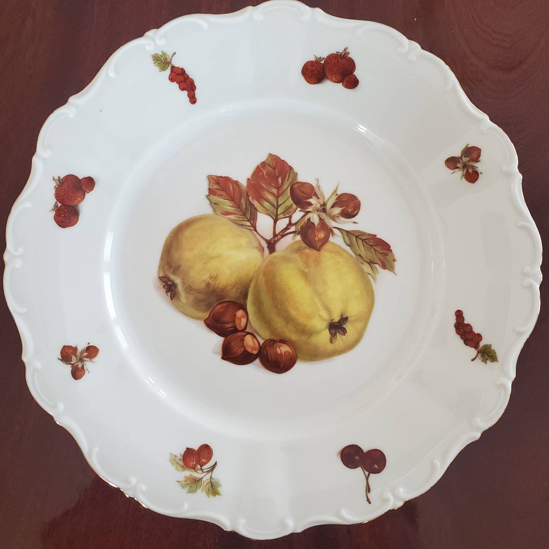 Vintage Bavarian Dinner Plate With Quince and Hazelnuts. Seltmann ...