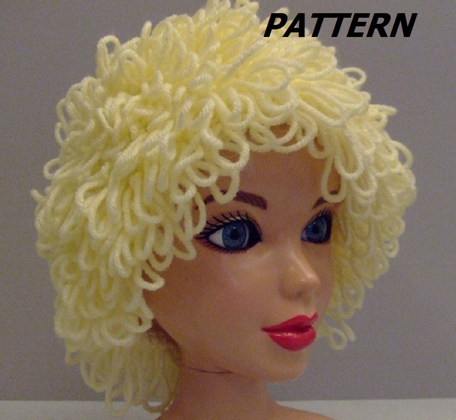 Wig Hair Curly DIY CROCHET PATTERN - Etsy