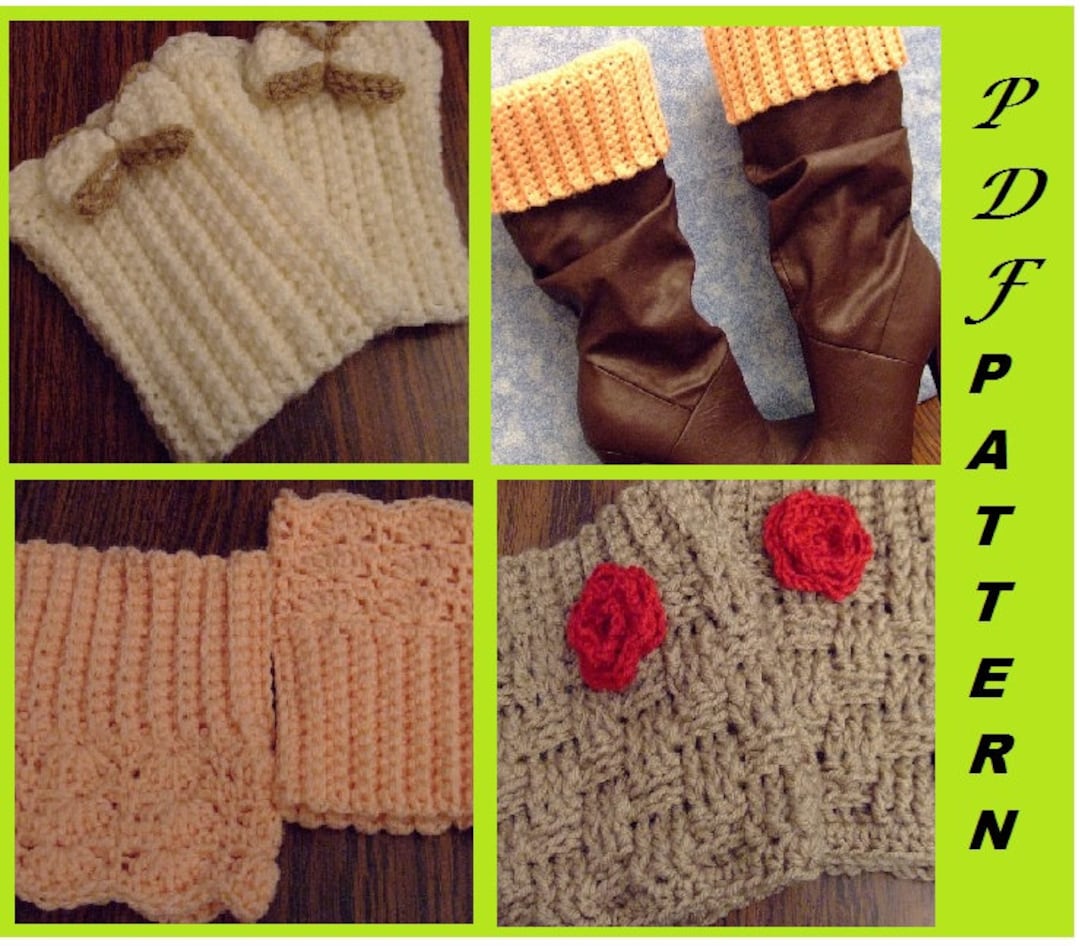 Boot Cuffs, 3 Styles DIY CROCHET PATTERN - Etsy