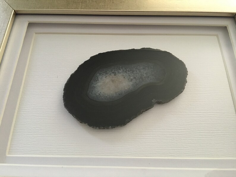 Black Agate Framed Geode Slice - Etsy