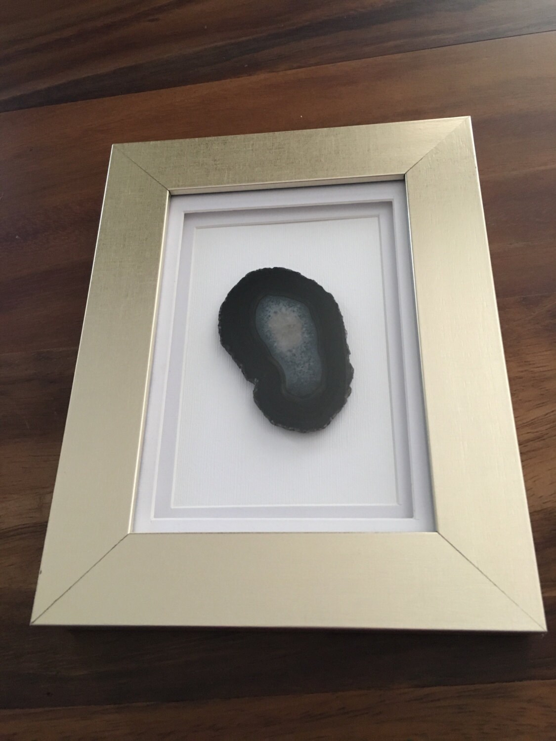 Black Agate Framed Geode Slice - Etsy