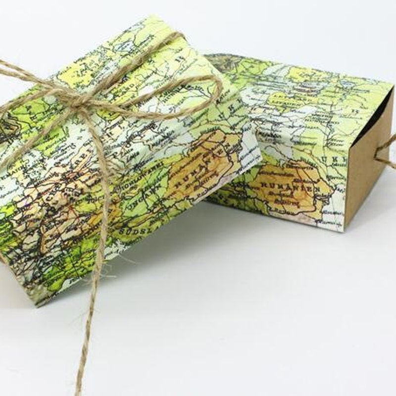 World Map Favor Boxes - Etsy