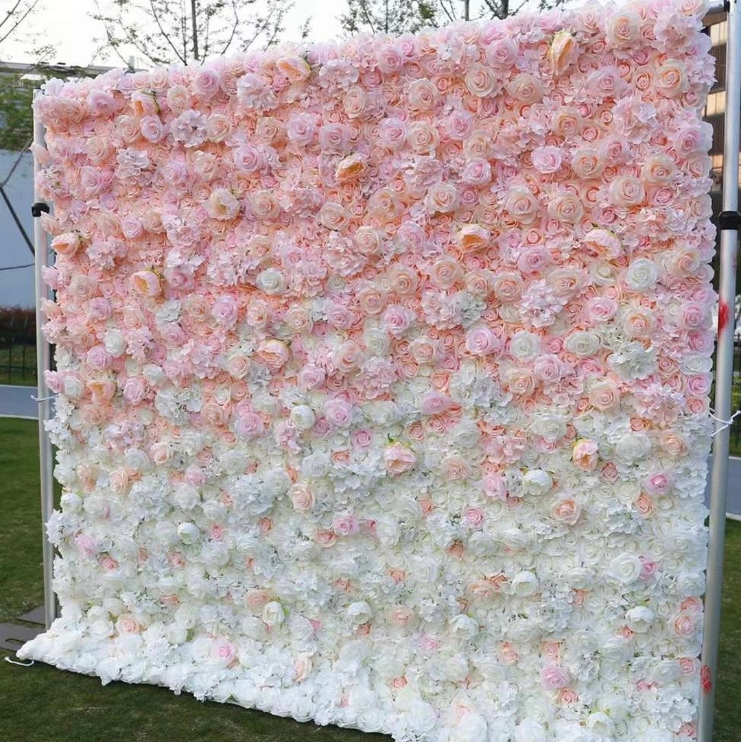 New Design Gradual Color Flower Wall for Wedding Arrangement Event ...