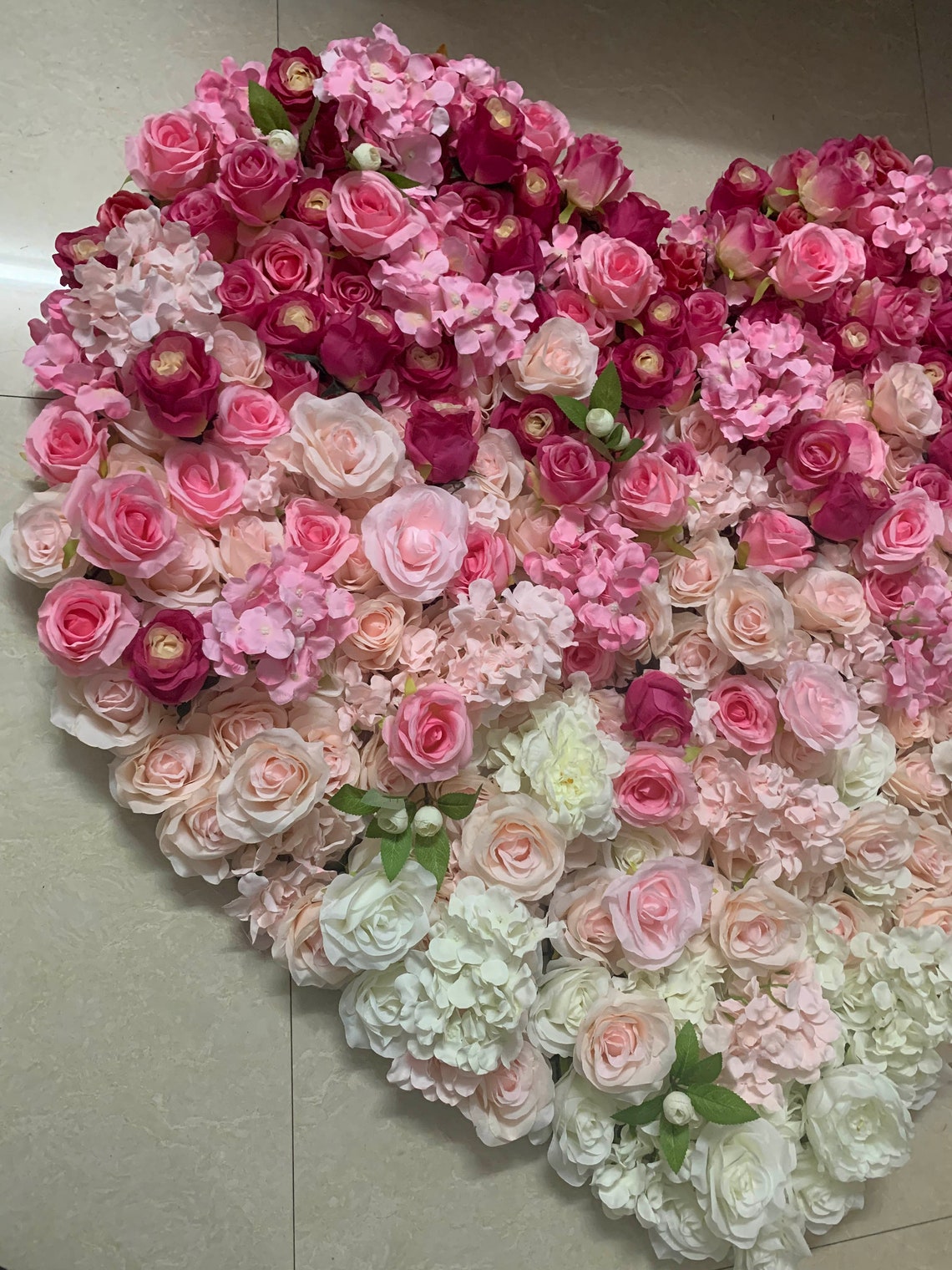 Heart Fake Floral Wall Gradual Color Change Backdrop Panel for - Etsy