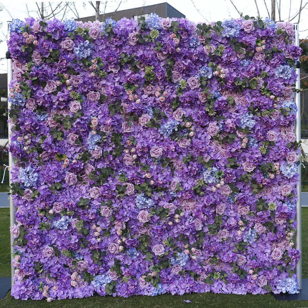 Romantic Violet Flower Wall for Wedding Arrangement Event Salon Party ...