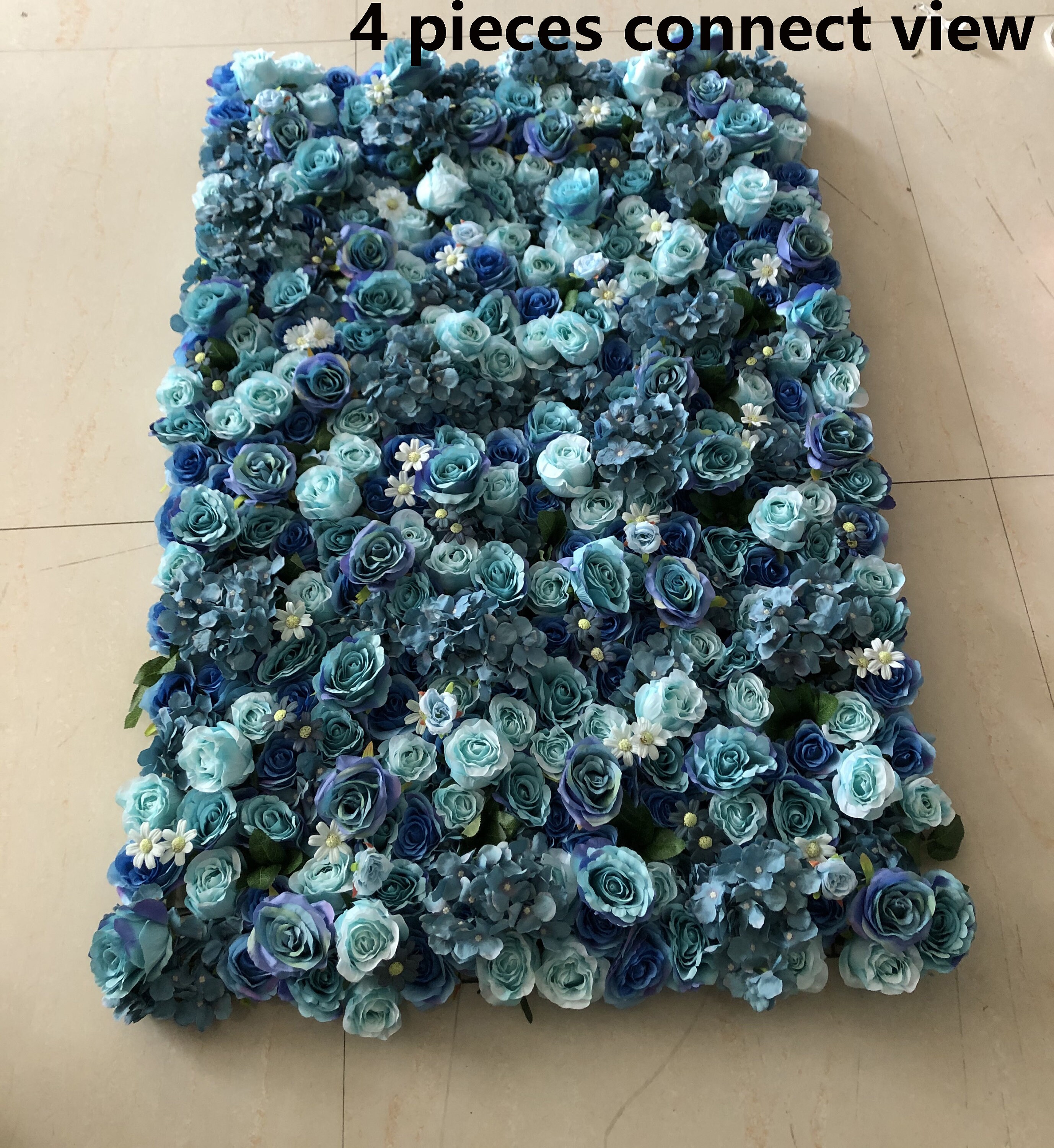 Aqua Blue Tiff Blue Fake Flower Wall for Wedding Photography Backdrop ...