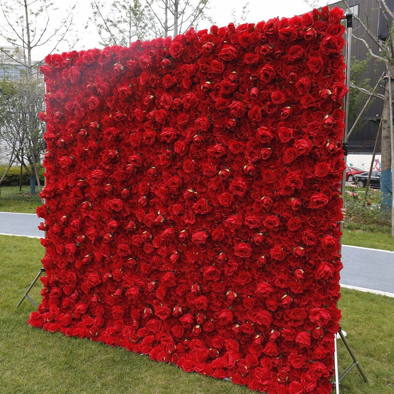 Red Wedding Flower Wall for Wedding Arrangement Event Salon - Etsy