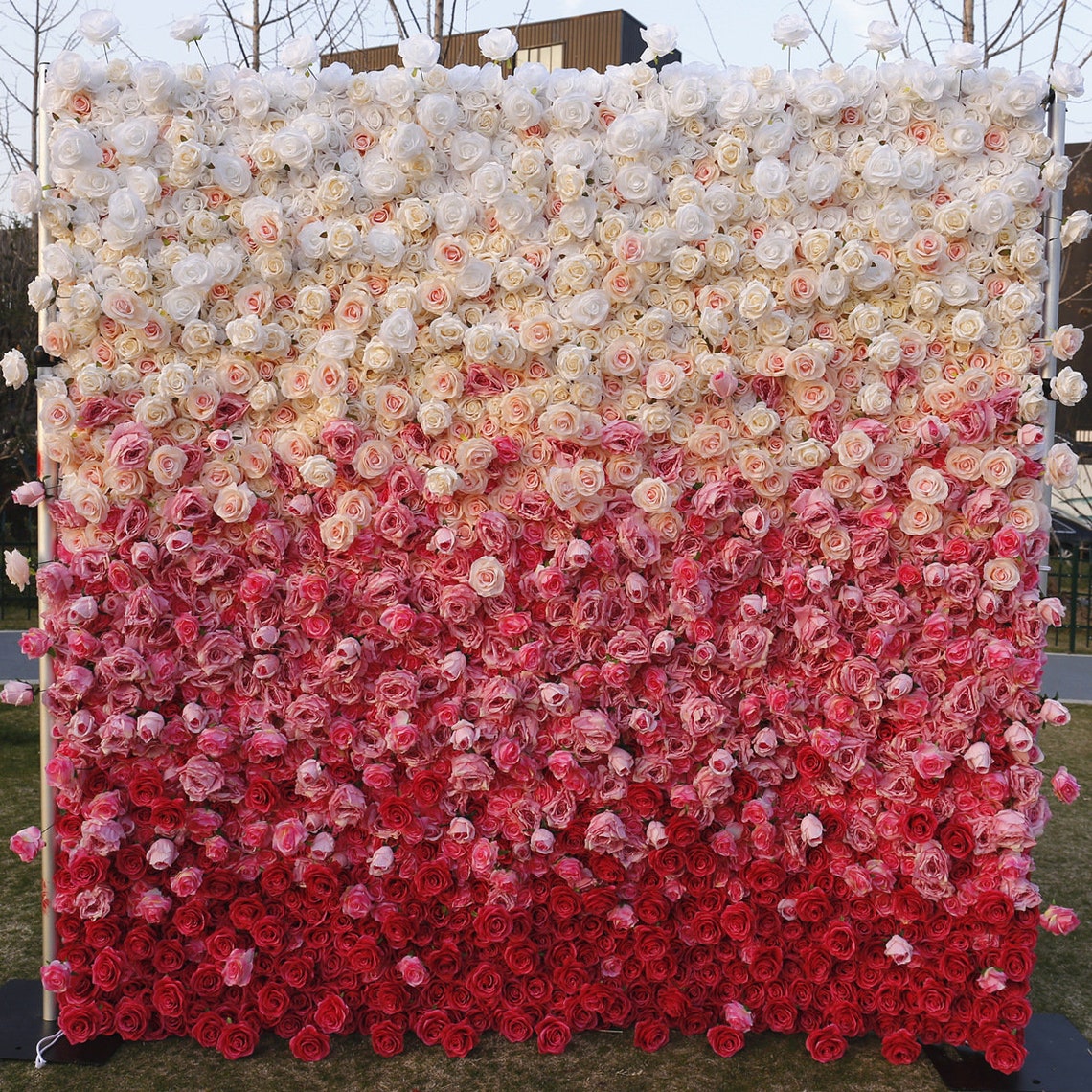 New Design Gradul Colour Flower Wall for Wedding Arrangement Event ...