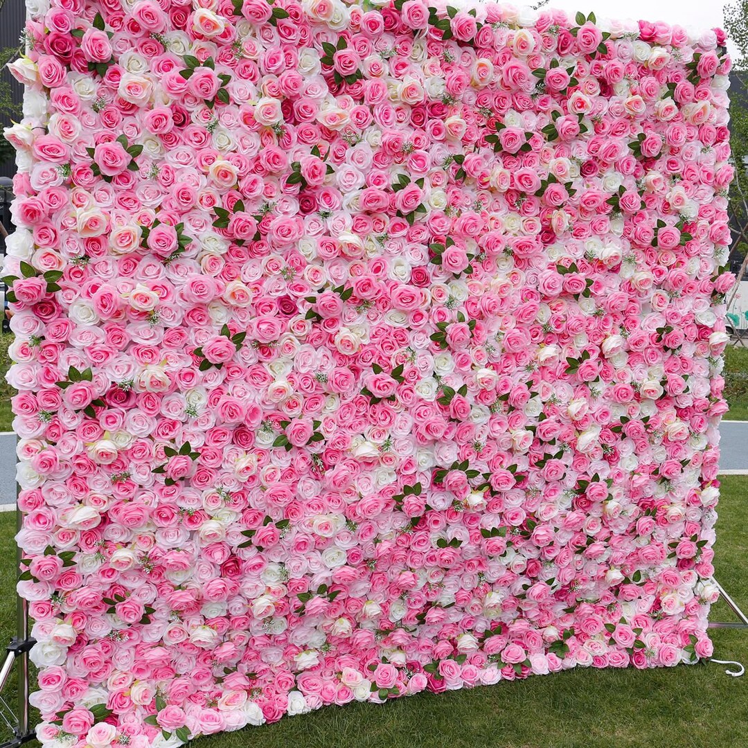 Spring Pink Flower Wall Wedding Photography Backdrop Special Event ...