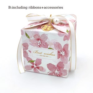 50pcs Pink Sakura Flower Boxes Party Supplier Candy Boxes Japanese ...
