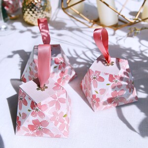 50pcs Pink Sakura Flower Boxes Wedding Party Bride Shower Baby Shower ...