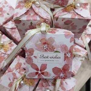 50pcs Pink Sakura Flower Boxes Party Supplier Candy Boxes Japanese ...
