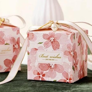 50pcs Pink Sakura Flower Boxes Party Supplier Candy Boxes Japanese ...
