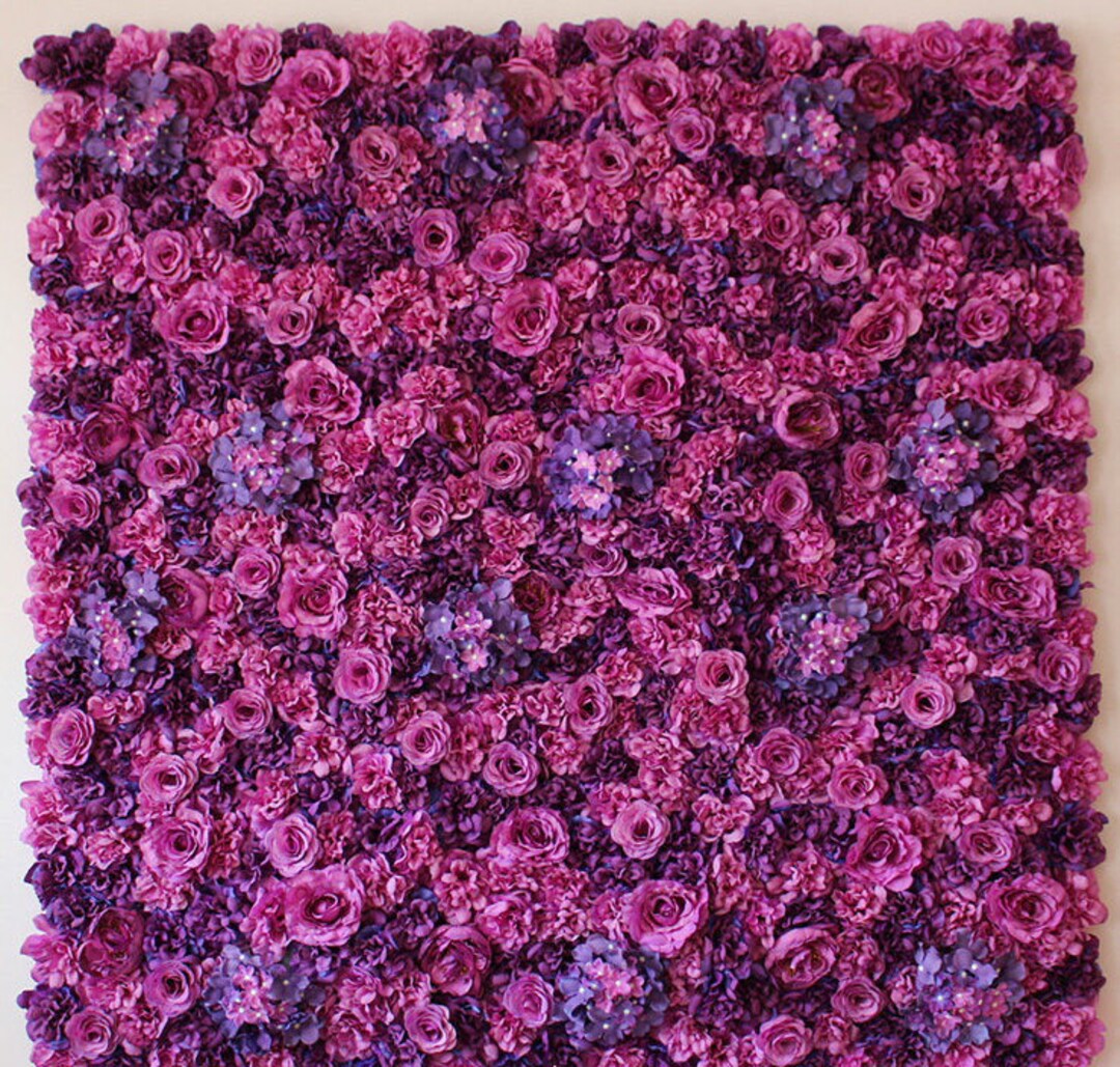 Violet Wedding Wall Artifical Silk Rose Hydrangea Backdrops for Wedding ...