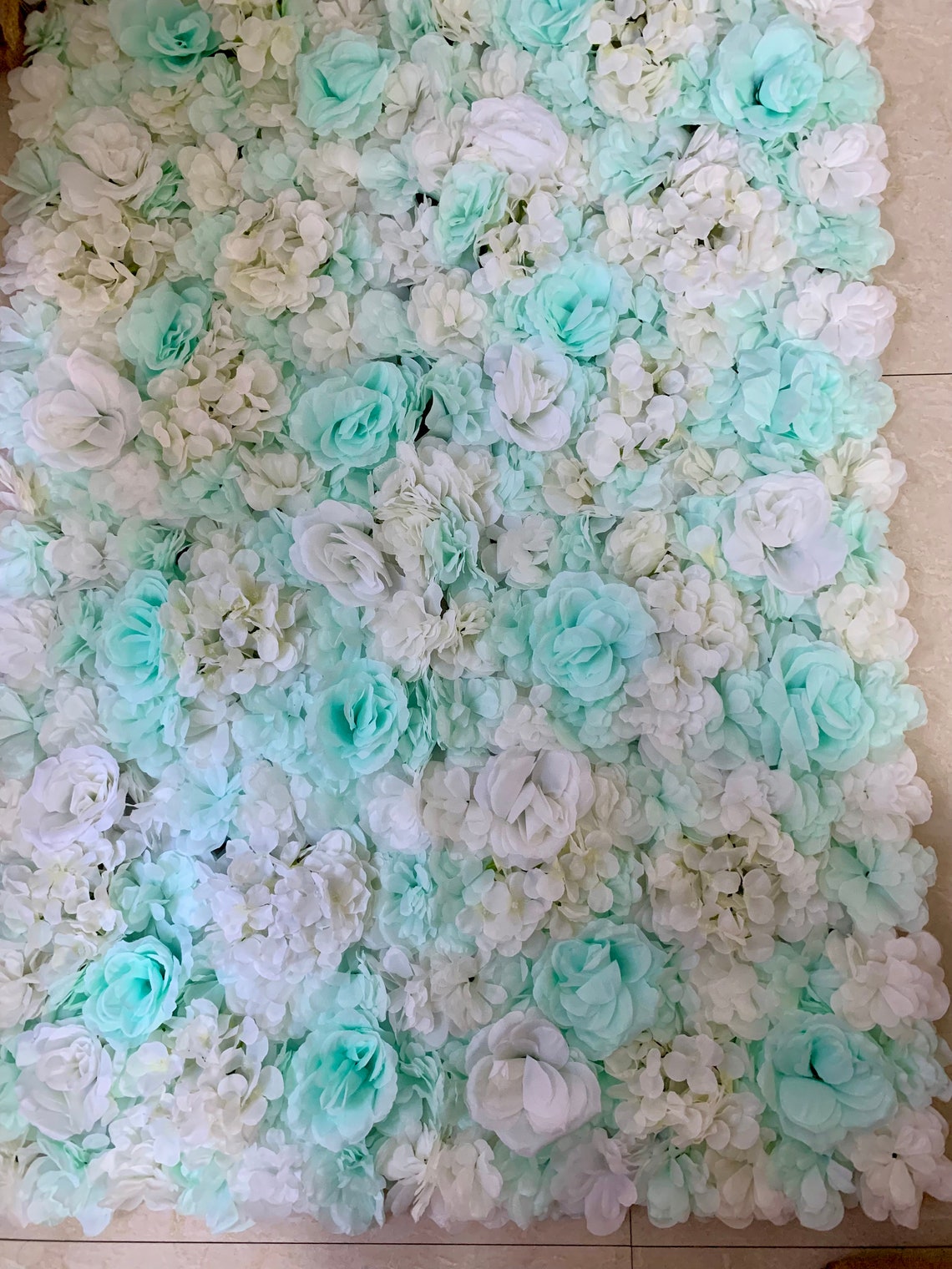 Mint Blue Wedding Floral Wall Artifical Simulation Silk Rose | Etsy