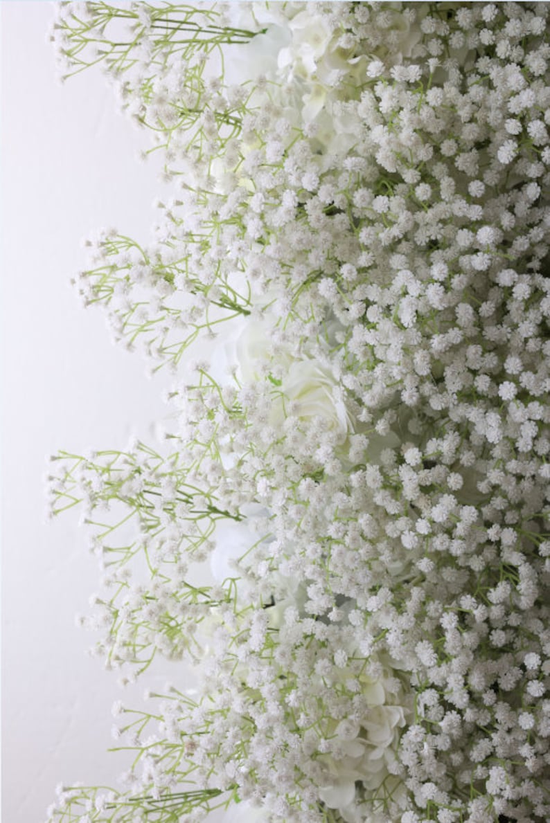 High Quality White Rose Baby Breaths Mix Flower Wall for - Etsy